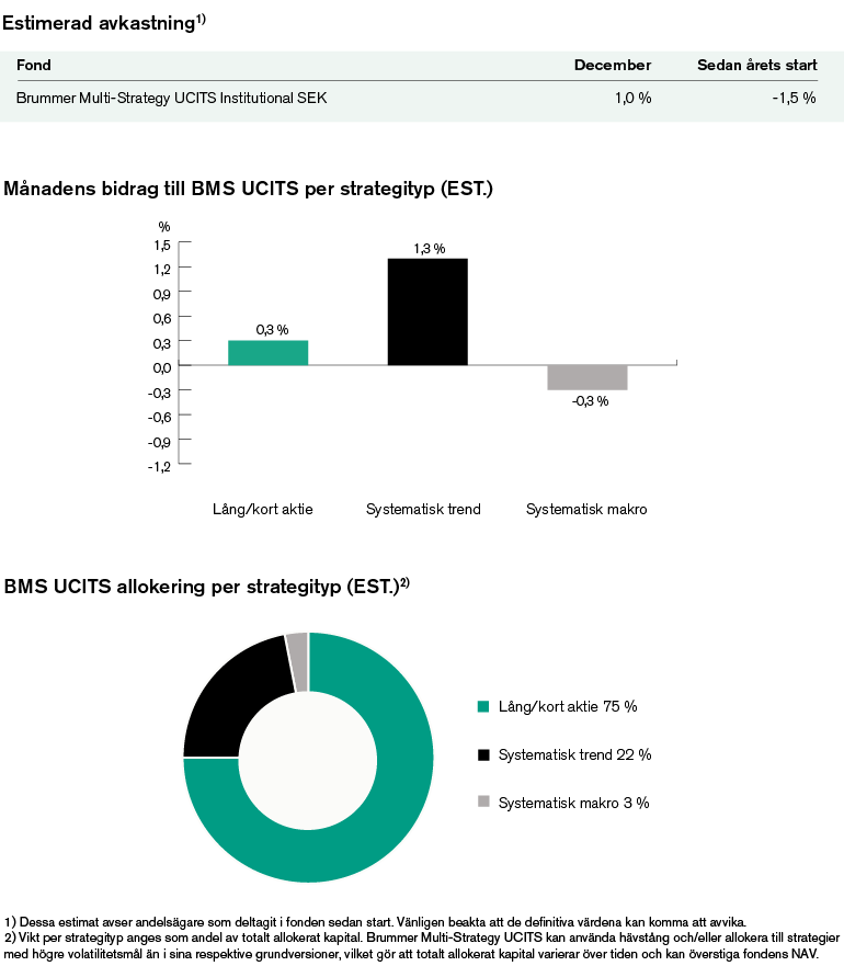 Månadskommentar Brummer Multi-Strategy UCITS december 2023 | Brummer & Partners